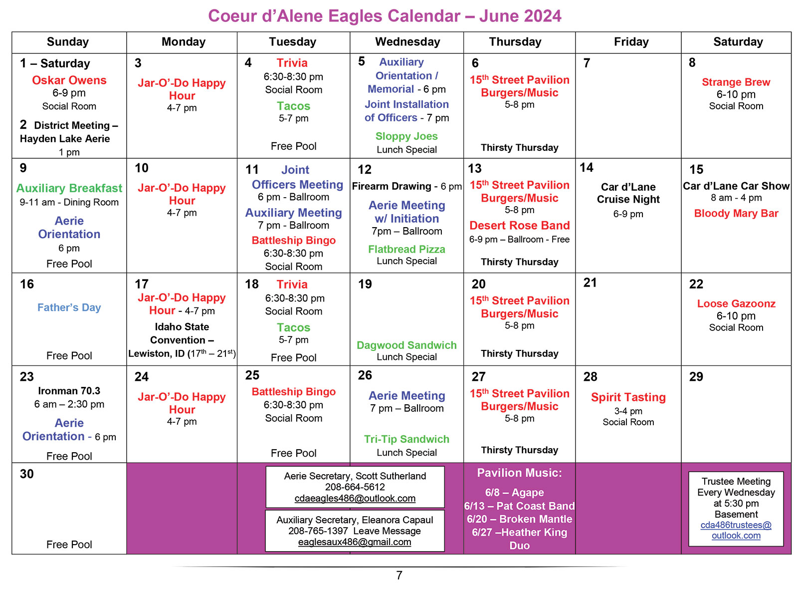 Member Information | Coeur d'Alene Eagles #486